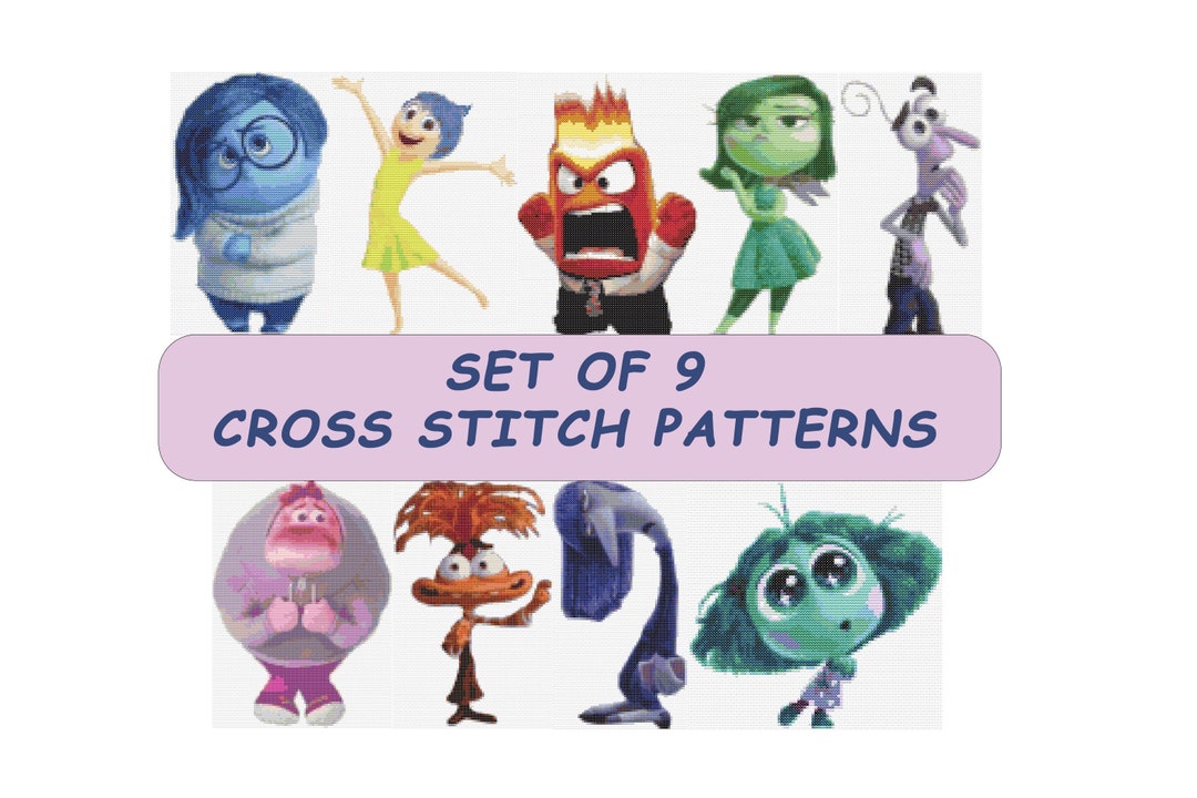 Cross Stitch Pattern Inside Out Embroidery Emotions Joy Sadness Envy ...