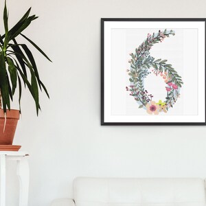 Cross Stitch Pattern Set Floral Numbers 1-10 Embroidery Designs Baby ...