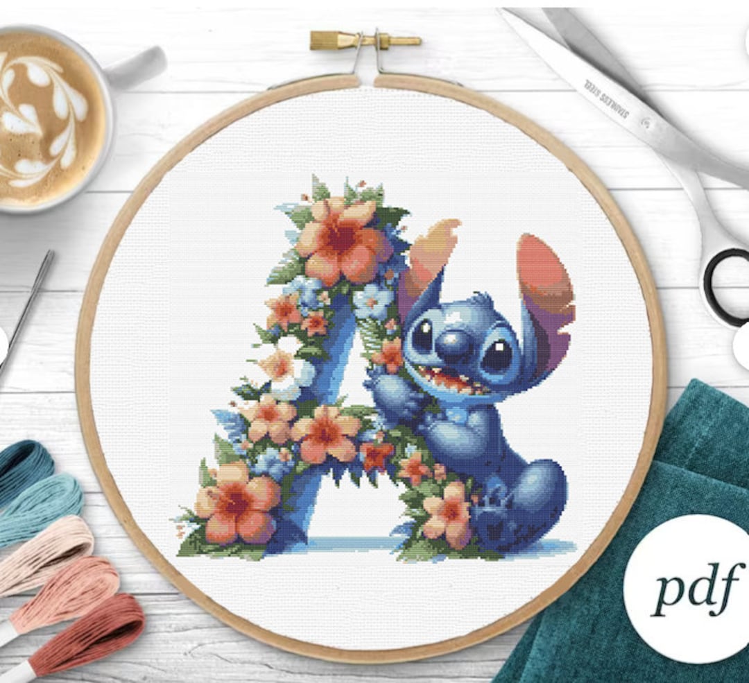 Cross Stitch Pattern Floral Alphabet Embroidery, Flower Letters ...