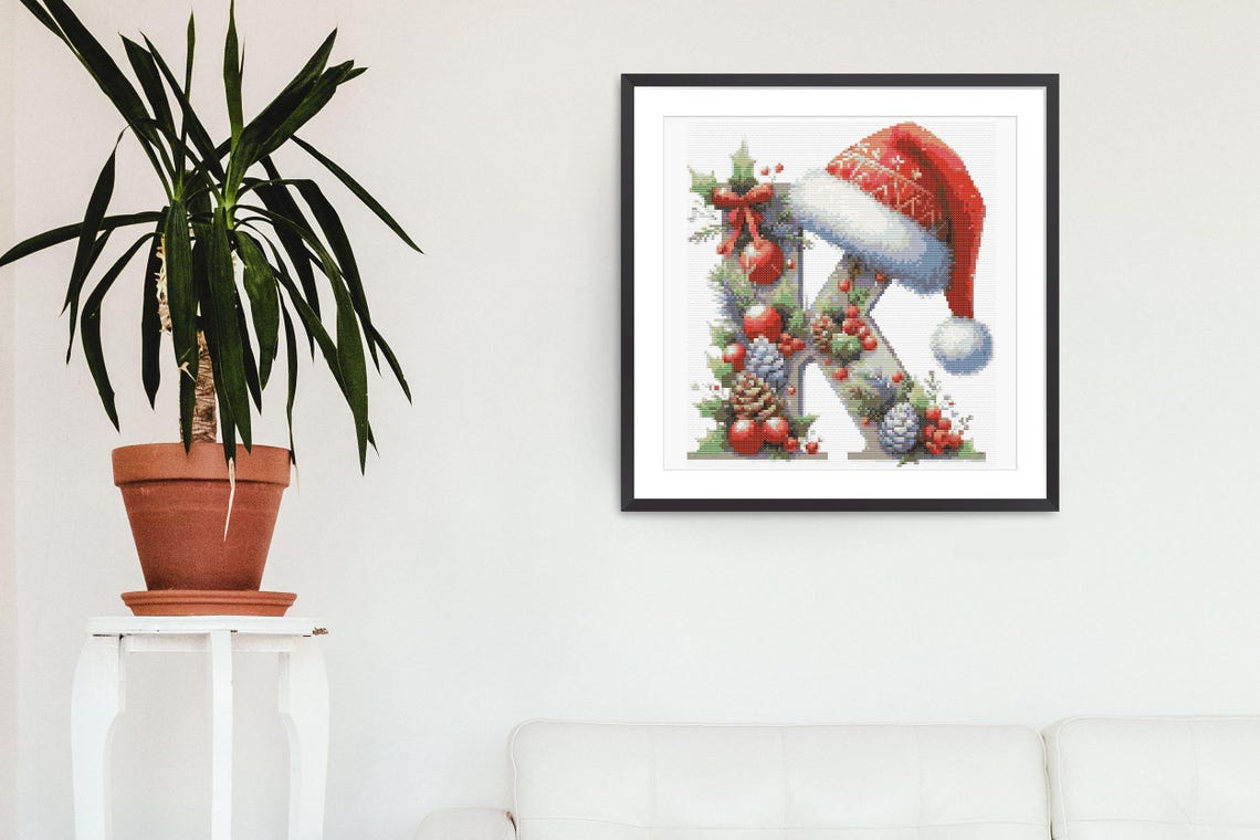 Christmas Alphabet Cross Stitch Pattern Set: Holiday Monogram (PDF ...