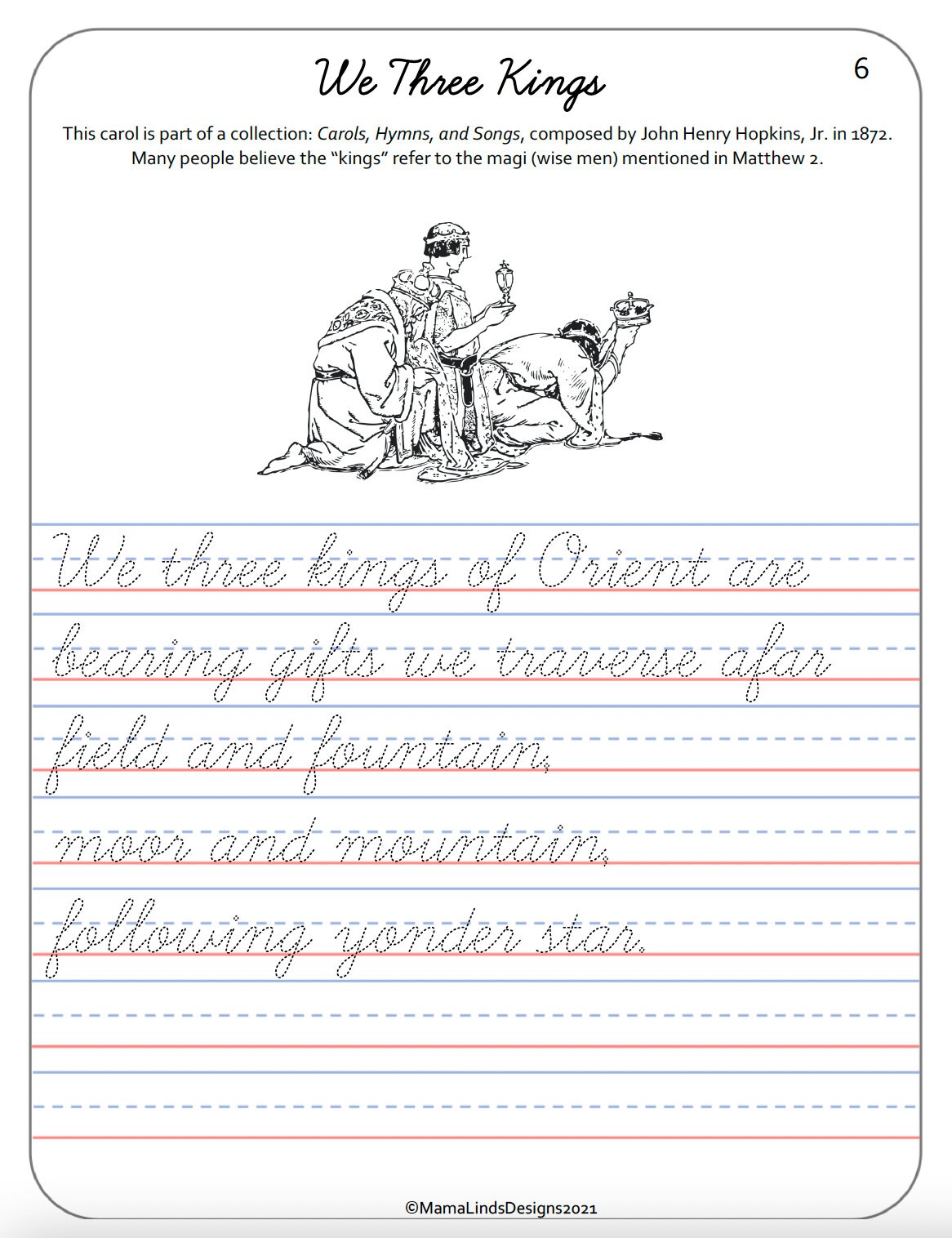 Cursive Handwriting Practice, Christmas Carols Cursive, Christmas ...