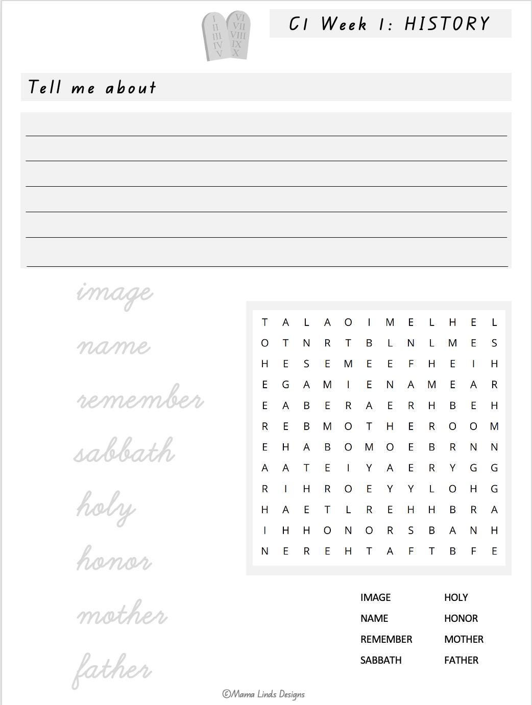 CC Cycle 1 History Worksheets - Etsy