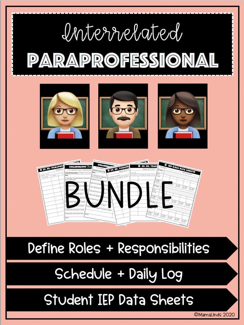 Interrelated Special Education Paraprofessional Forms All-in-one - Etsy