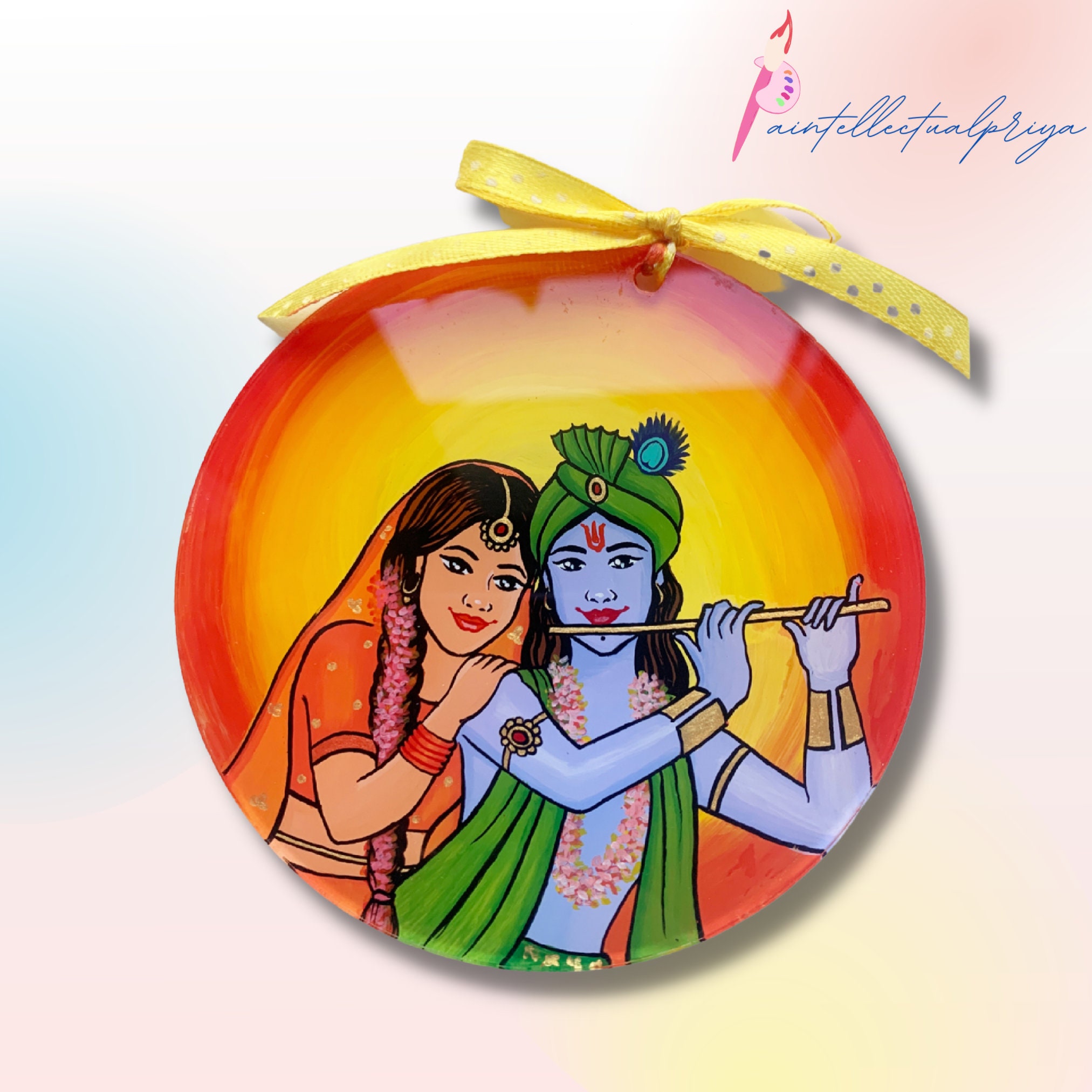 Glass Paintings Of Lord Krishna And Radha
