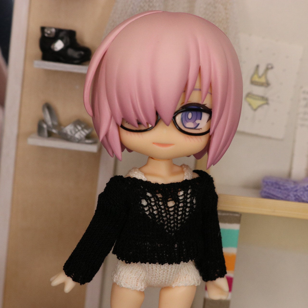 Viscose Heart Top for 1/12 Chibi Dolls, Nendoroid Doll, Obitsu 11 ...