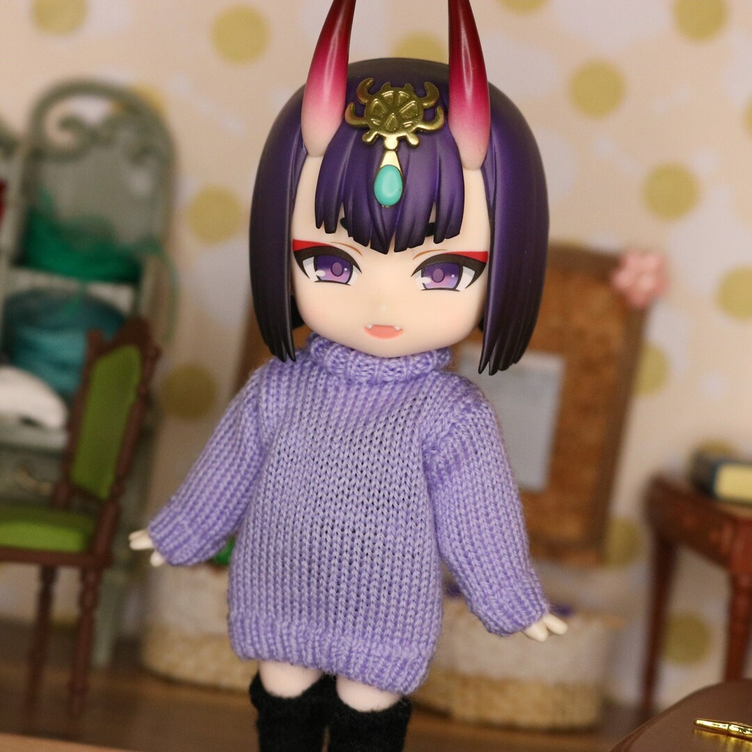 Simple Wool Short Dress for 1/12 Chibi Dolls, Nendoroid Doll, Obitsu 11 ...