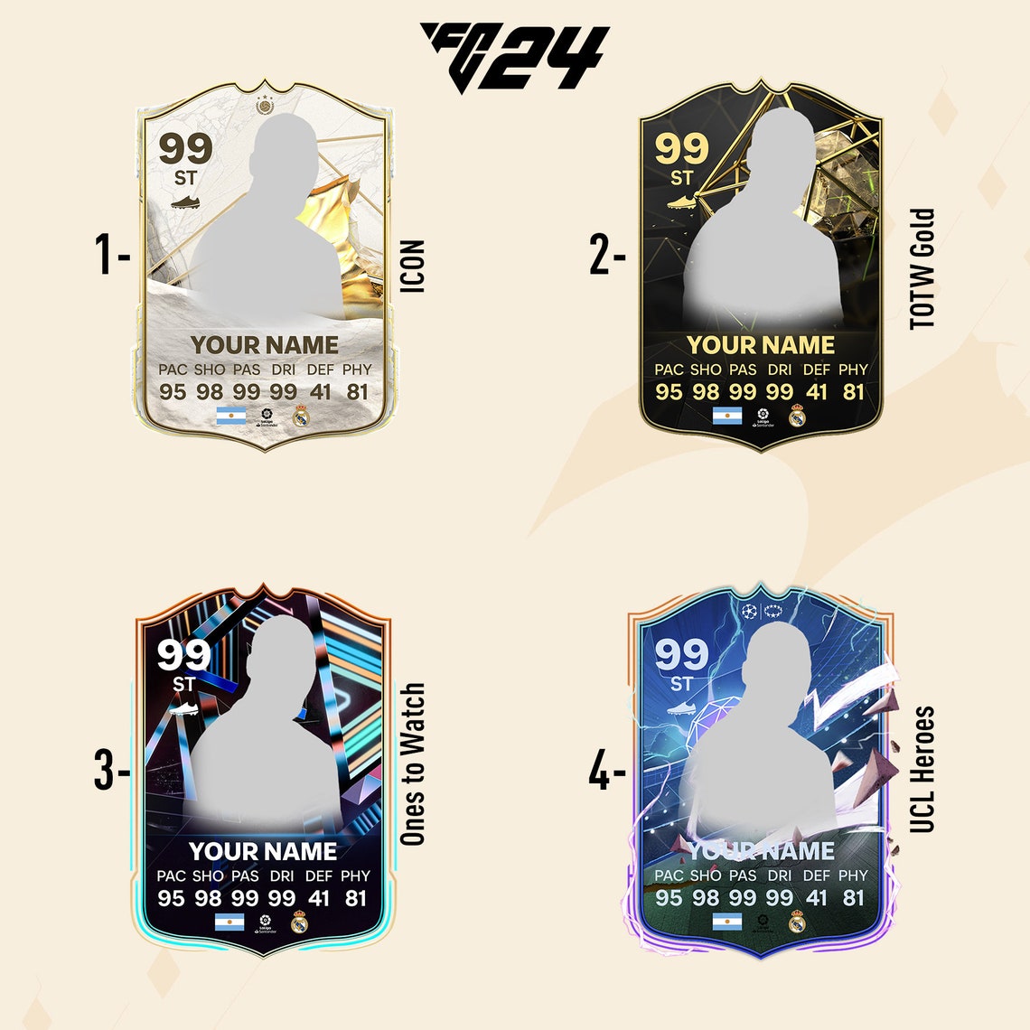 Personalized EAFC 24 Card Ready to Print FUT Card Gifts for - Etsy Canada