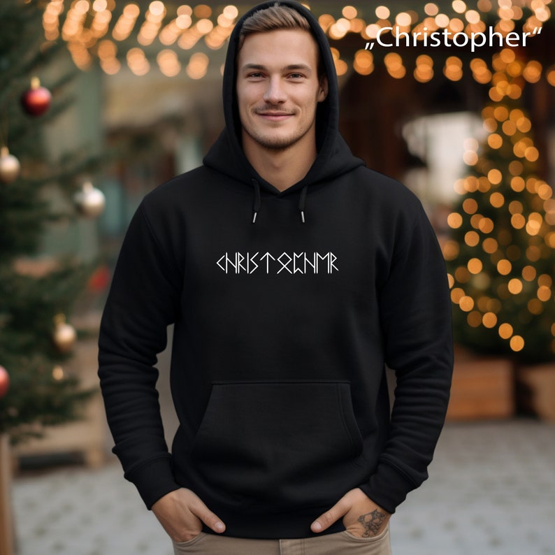 NAME in RUNES Futhark Runes Unisex Hoodie, Nordic Hoodie, Viking Hoodie ...
