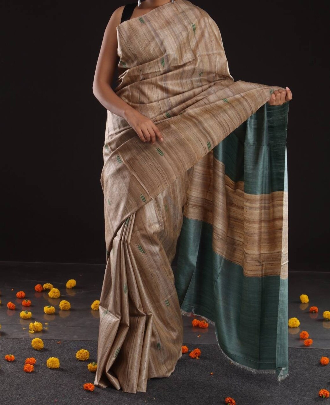 Pure Tussar Ghicha Silk Saree Allover Ghicha Tussar Silk With - Etsy