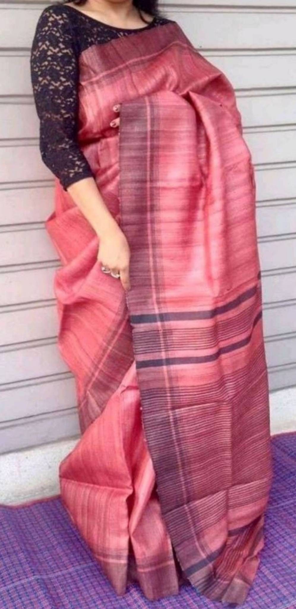 Pure Tussar Ghicha Silk Saree With Border With Blouse Piece - Etsy