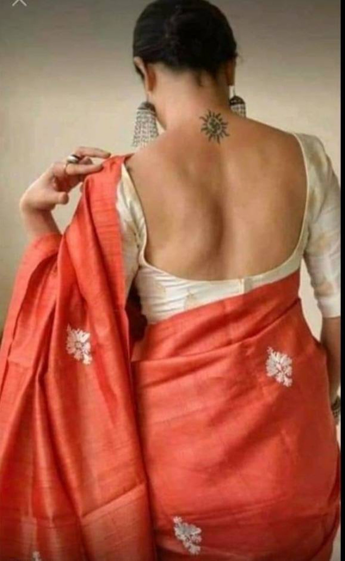 100%pure Tussar Ghicha Silk With Embroidery With Blouse Piece - Etsy