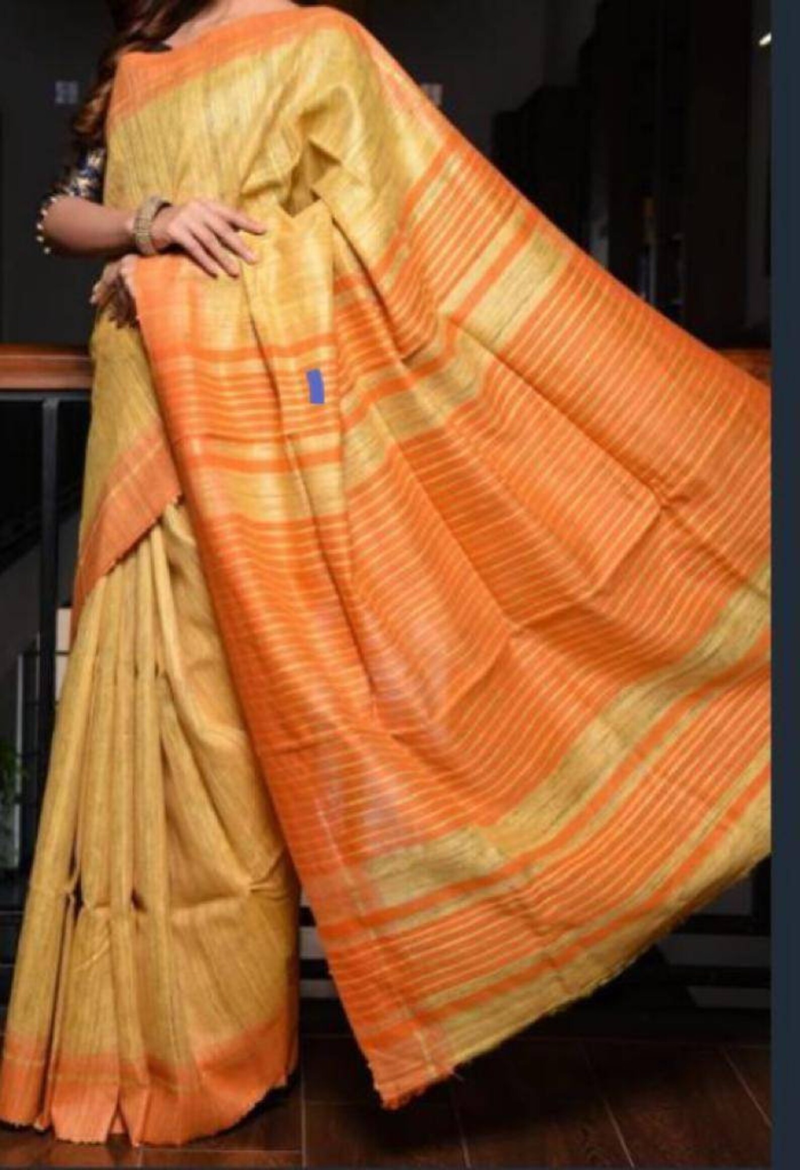 Pure Tussar Ghicha Silk Saree With Border With Blouse Piece - Etsy