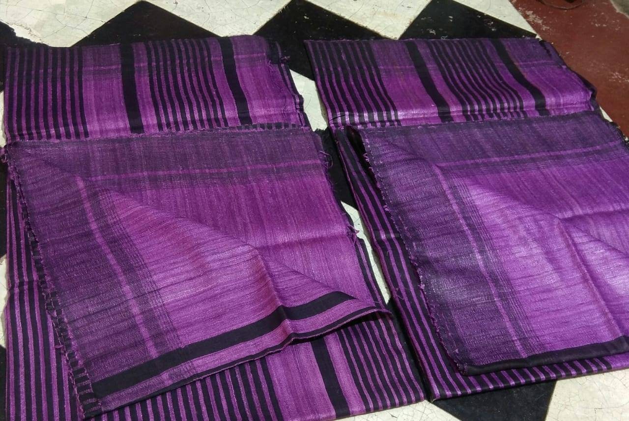Pure Tussar Ghicha Silk Saree With Border With Blouse Piece - Etsy