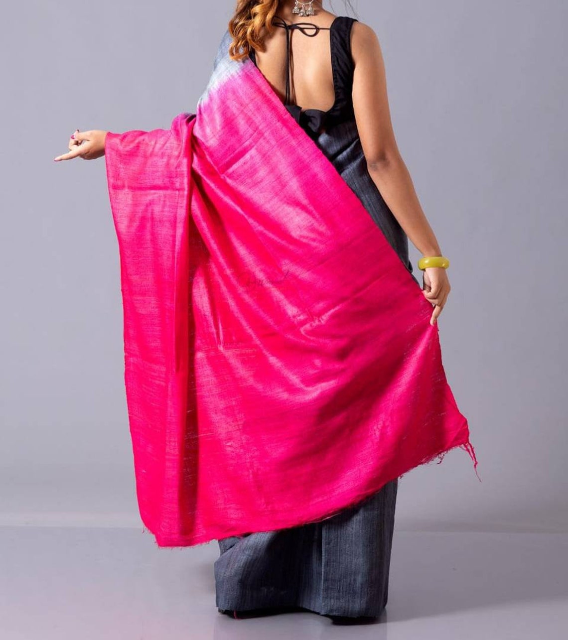 Pure Tussar ghicha silk saree with Blouse Piece handloom sari | Etsy