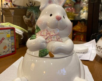 Rabbit Cookie Jar | Etsy