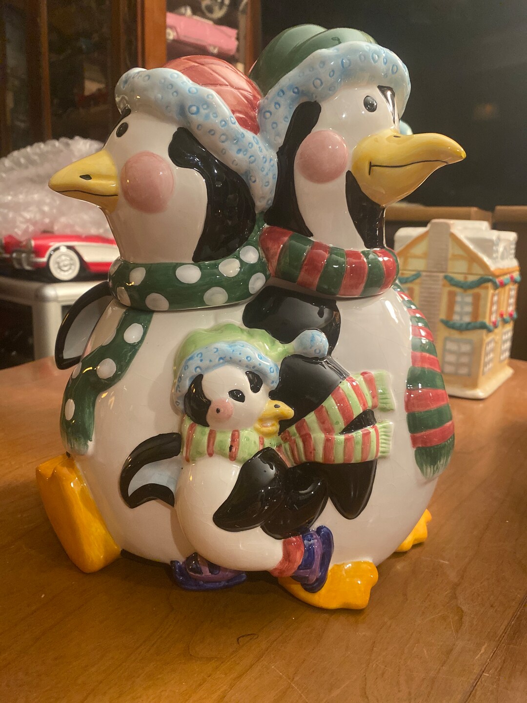 Vintage Penguin Family Cookie Jar - Etsy