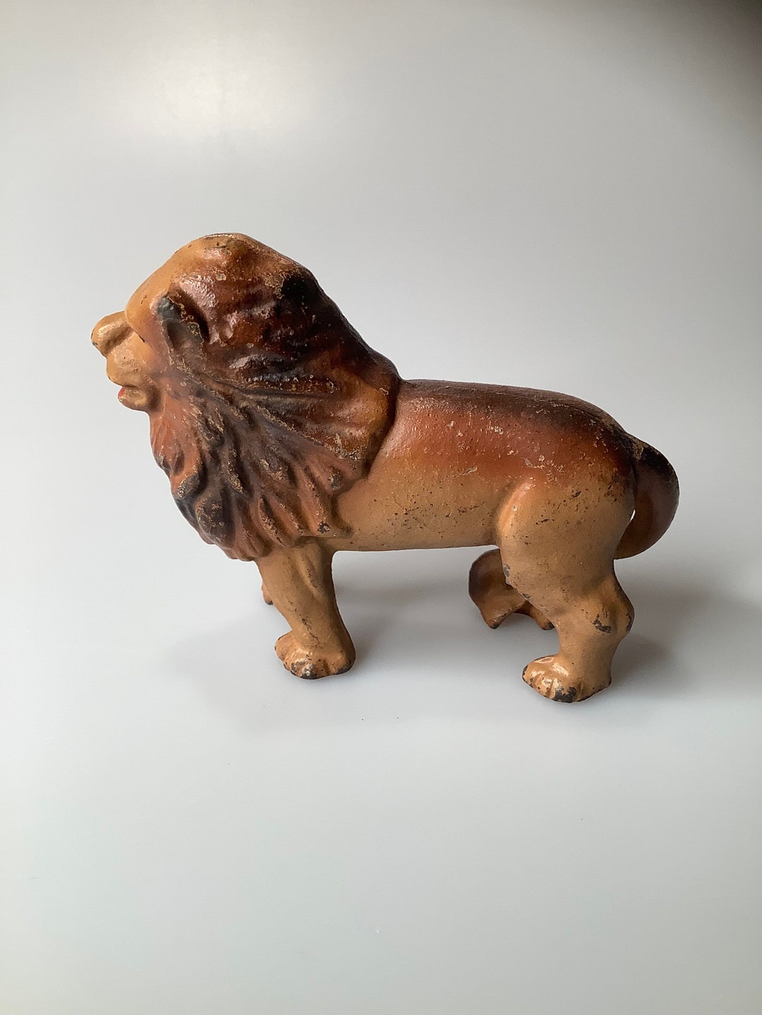 Vintage Iron Lion Coin Bank - Etsy