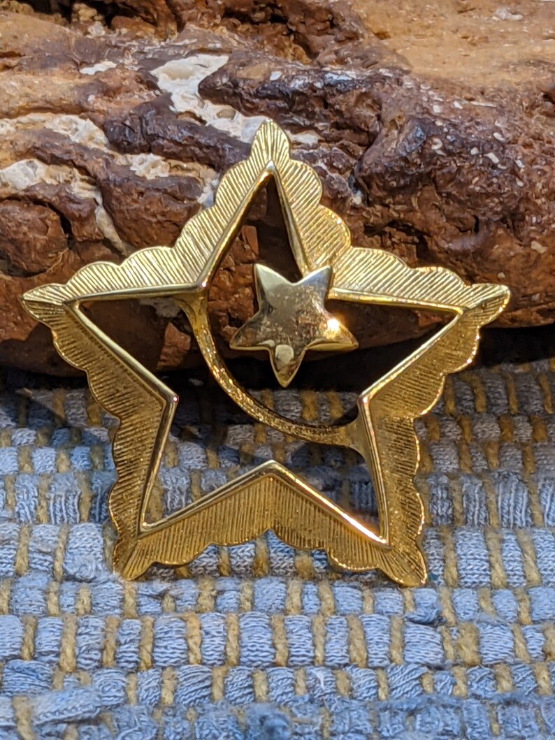 Vintage Torino Star in a Star Brooch - Etsy