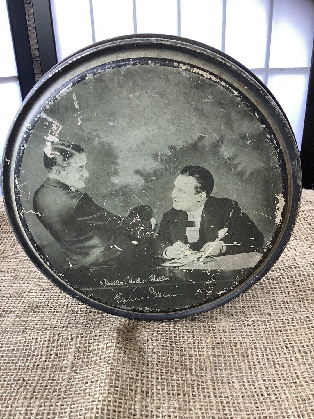 Vintage CANCO Tin With Gene and Glenn Photo - Etsy