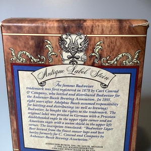 Budweiser Collector Series Antique Label Stein - Etsy