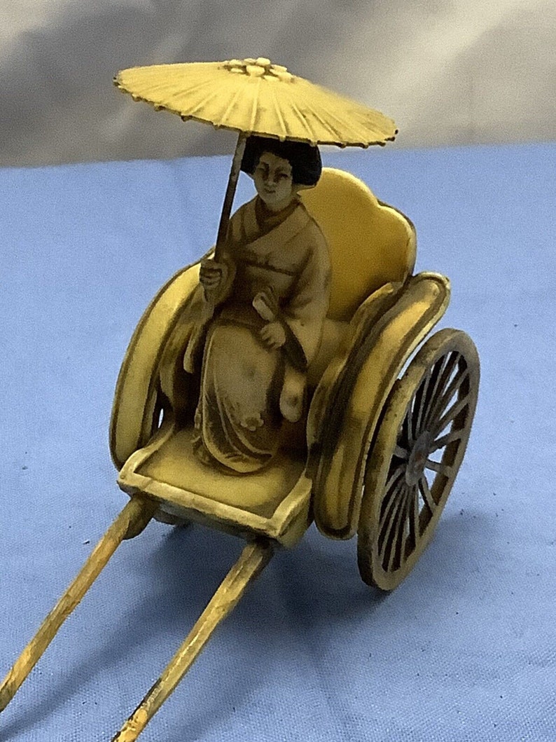 Vintage Japan Plastic Rickshaw Figurine - Etsy