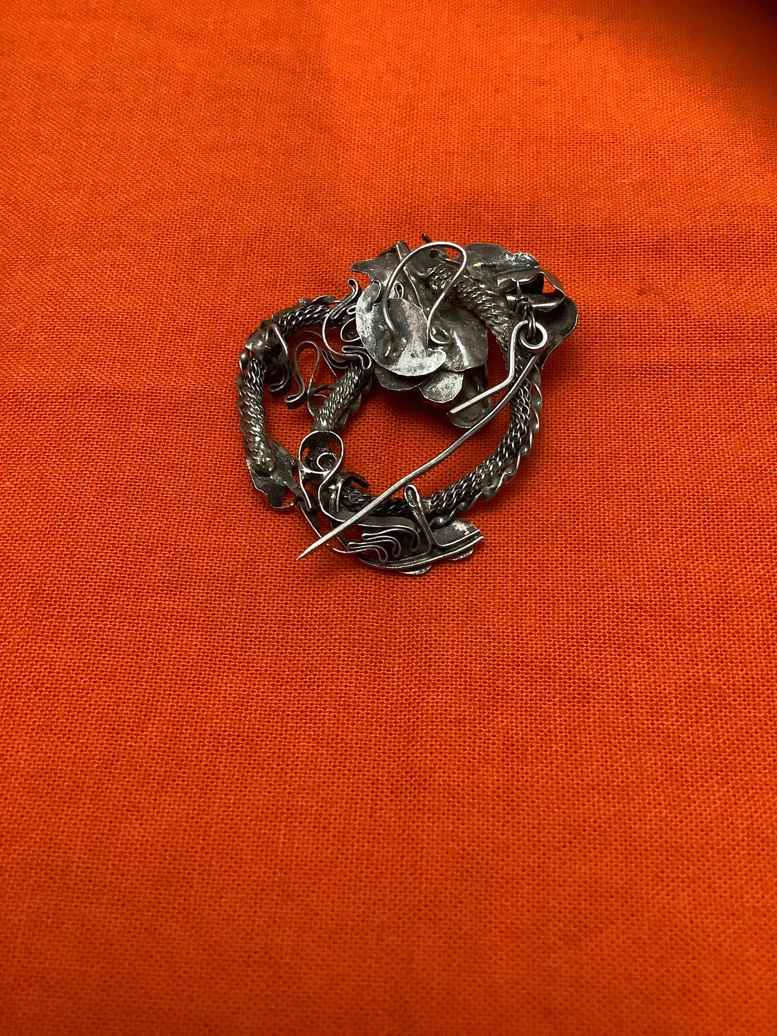 Vintage Sterling Silver Dragon Brooch/pin - Etsy