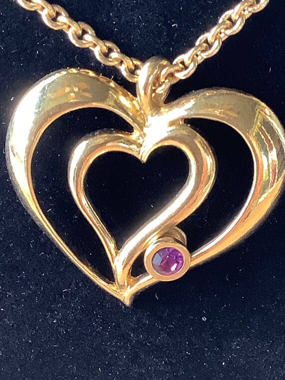 Vintage Avon Double Heart with Sliding Jewel - Gem