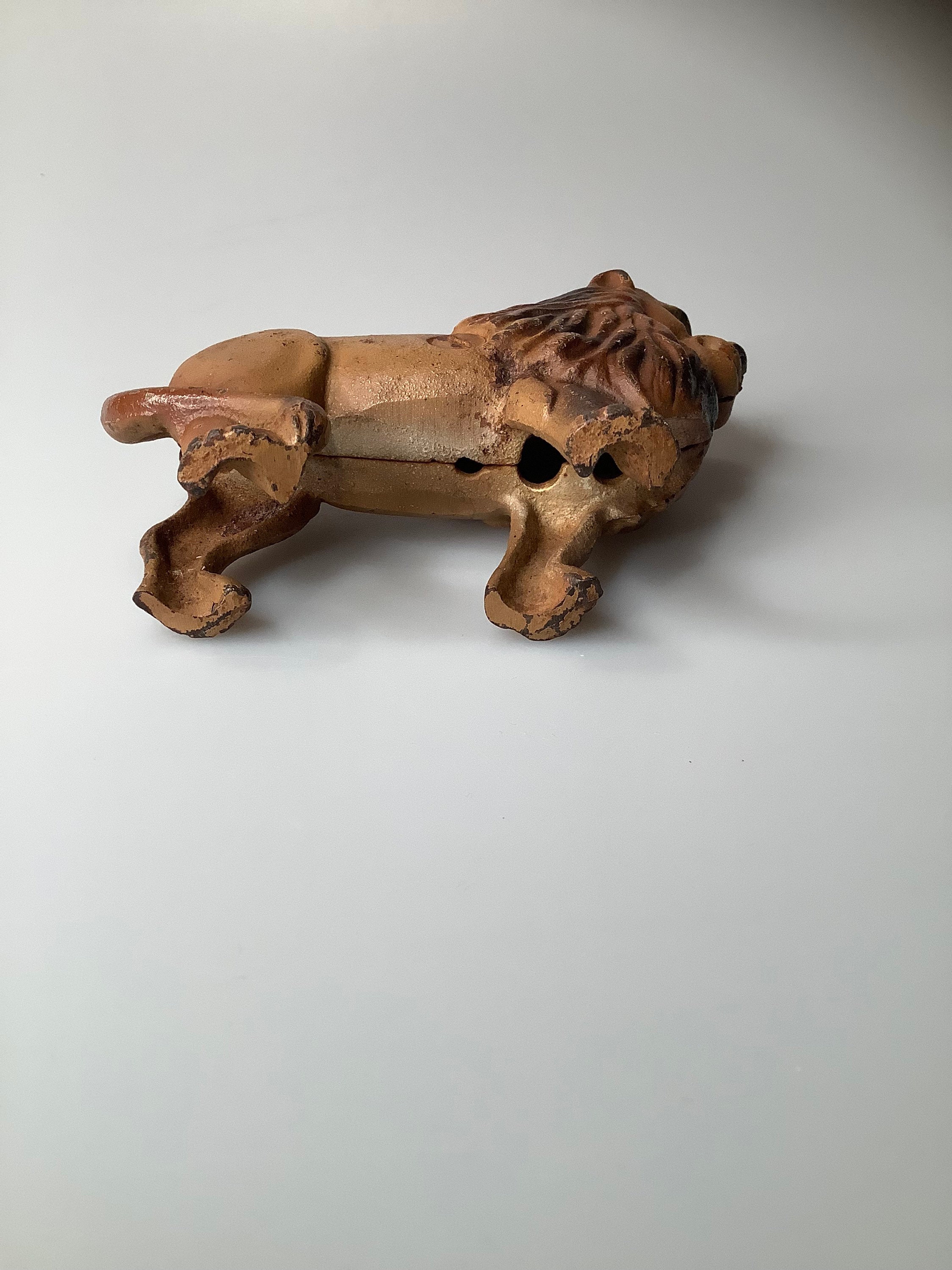 Vintage Iron Lion Coin Bank - Etsy