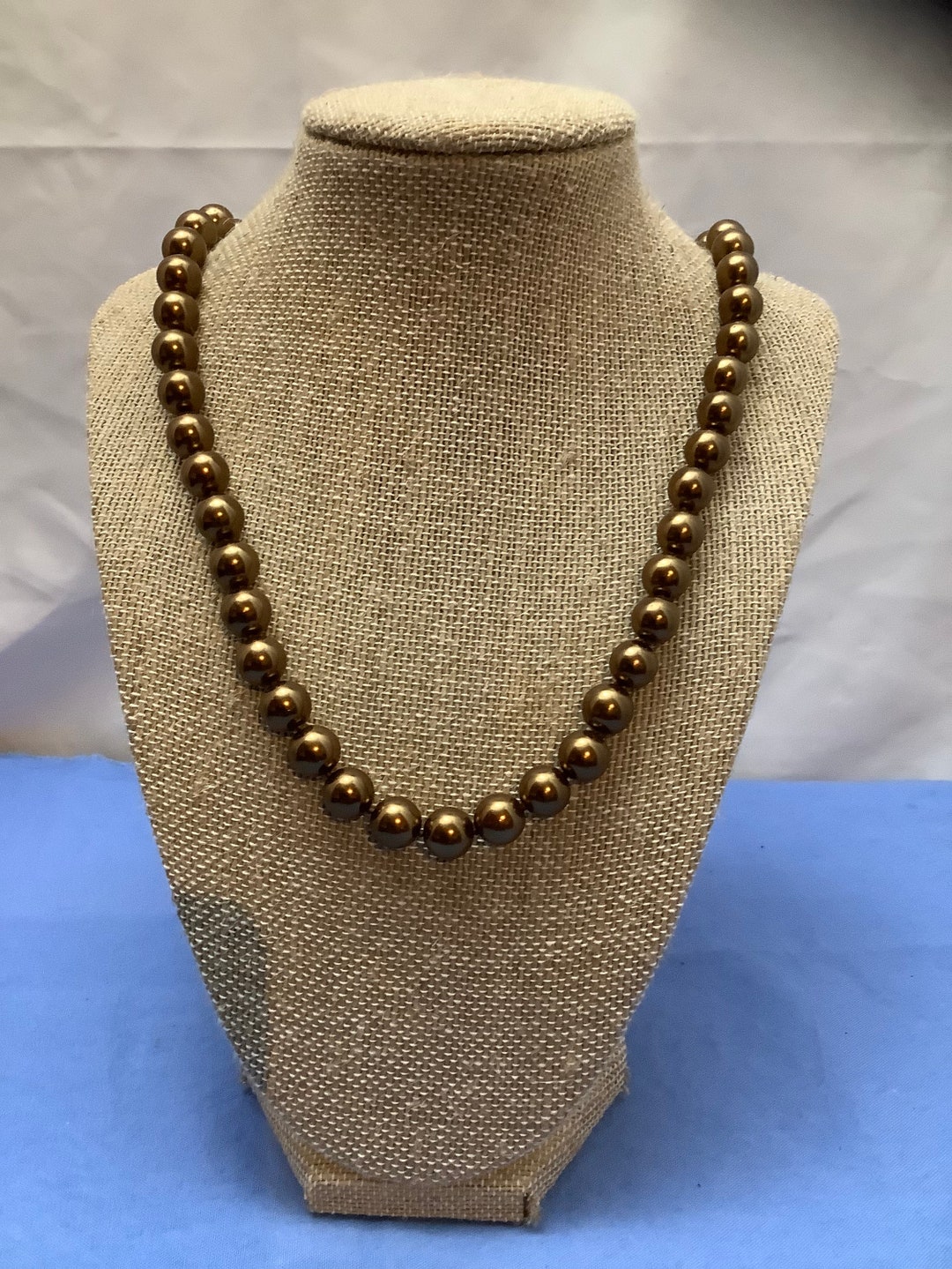 Copper Colored Kissaka Simulated Pearl Necklace - Etsy