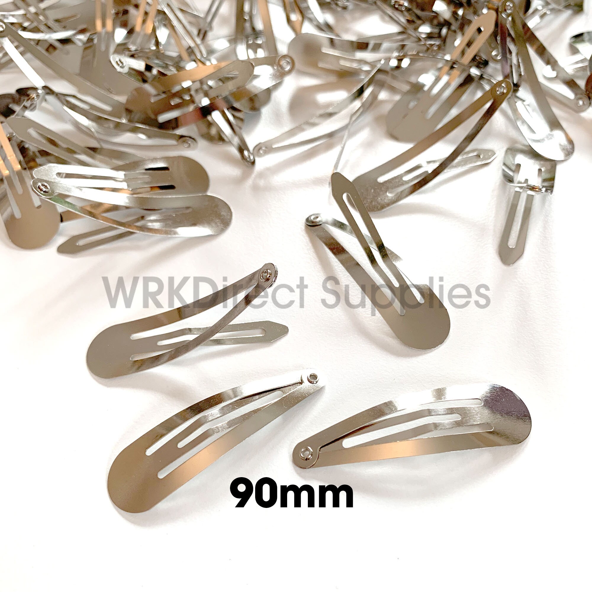 80mm8cm rectangle snap clips12 pcsHair bow supplyhair clipsilver ...