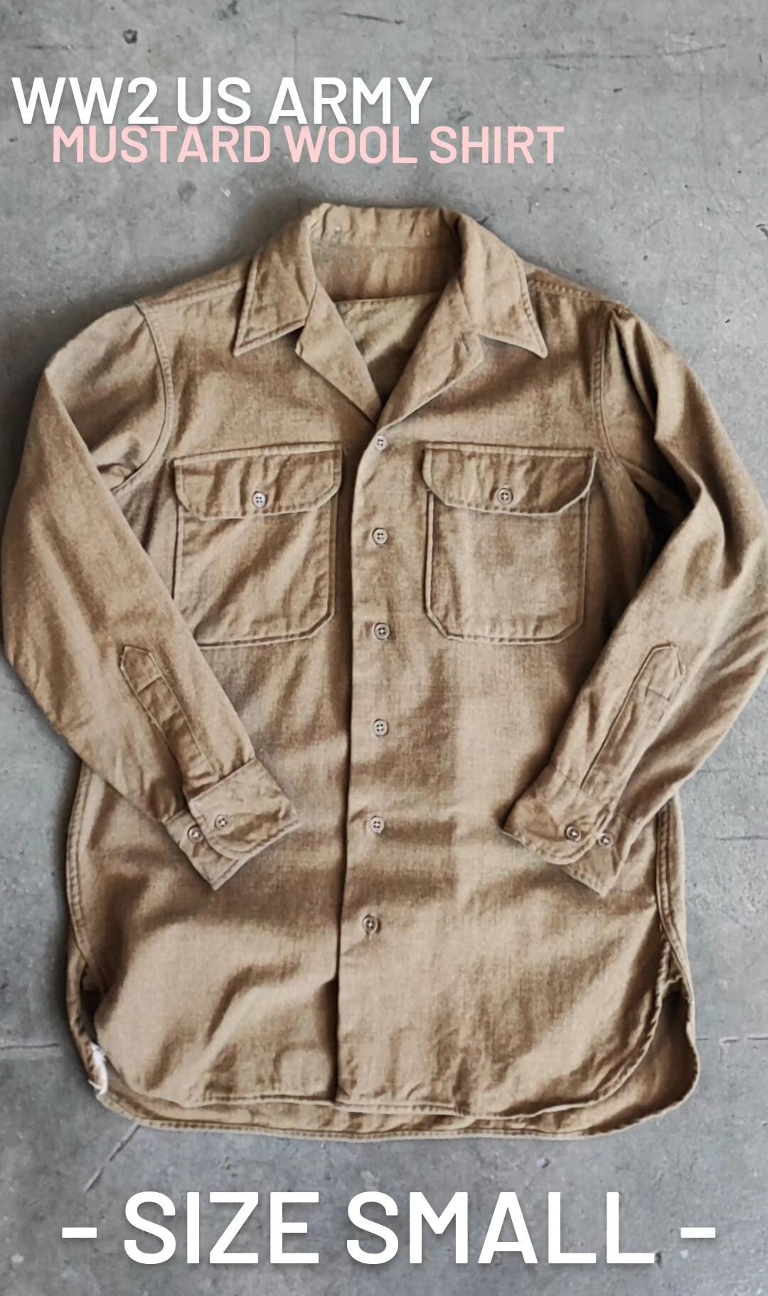 WW2 US Army Wool M37 Mustard Shirt / Size Small / Classic Wool ...