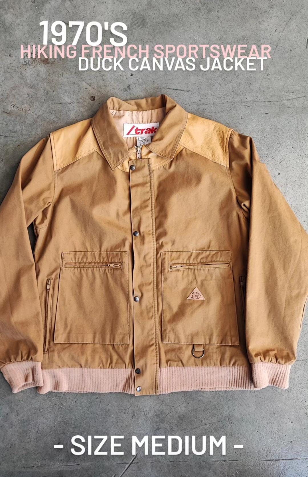 1970's French Hiking Duck Canvas Jacket / Waterproof Dickson Fabric ...