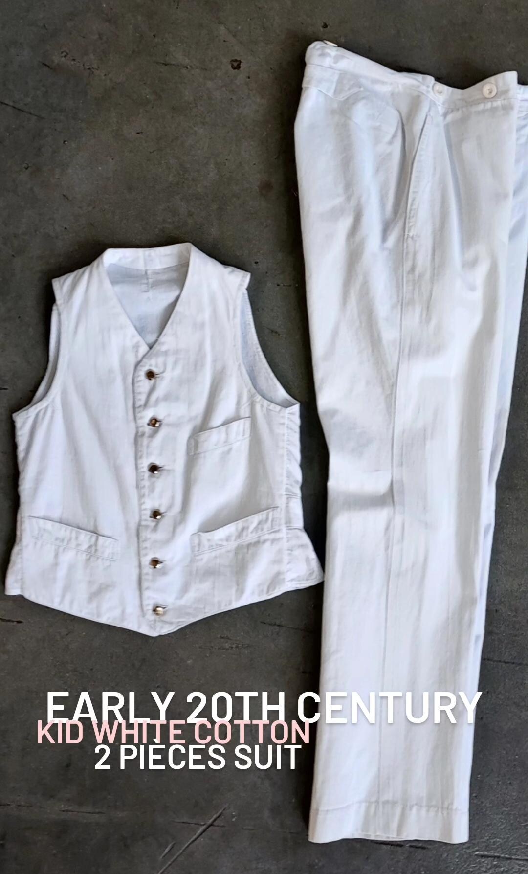 Early 20th Century Kid Vest and Buckle Back Trousers / Old Antique ...