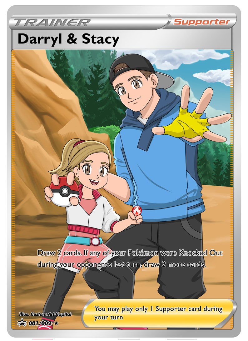 SALE Custom POKE Trainer Card Portrait Personalized Anime - Etsy