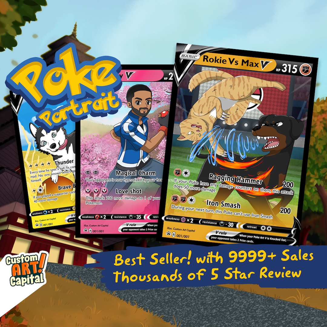 SALE! Custom POKE Pet Card Printable - Personalized Holographic Trading ...