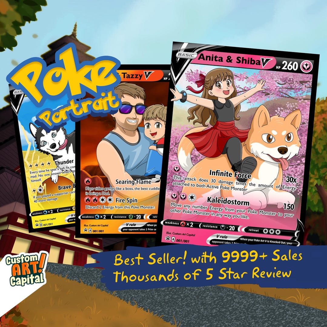 SALE! Custom POKE Pet Card Printable - Personalized Holographic Trading ...