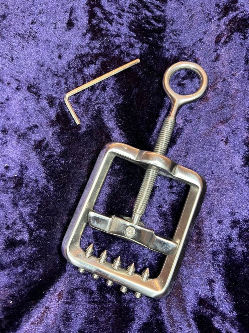 Metal CBT Spiked Vice Clamp. Cock & Ball Crusher Scrotum/testicles BDSM ...