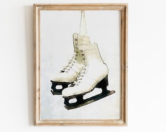 Ice Skates Winter Print - Etsy