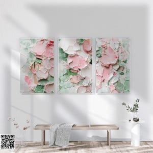 Boho Wall Art Set of 3 Blush Sage Prints Blush and Sage Green Printable ...