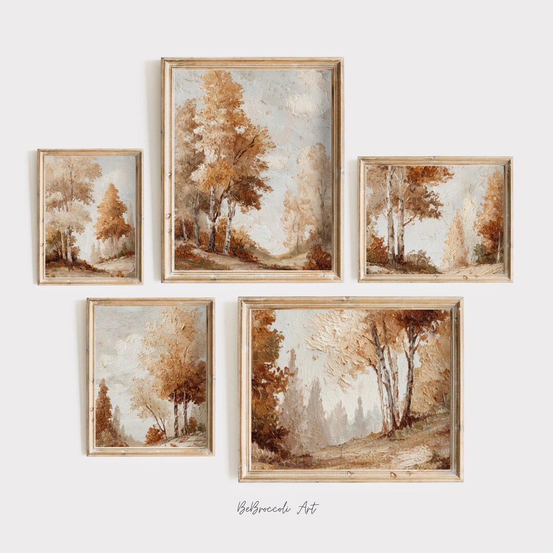 Fall Landscape Print Set of 5 Autumn Nature Art Digital Download Wall ...