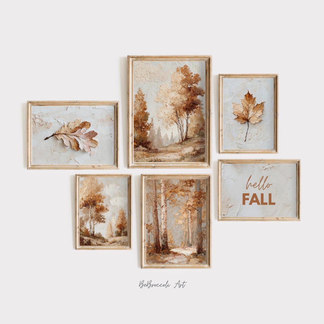 Hello Fall Landscape Print Set of 6 Autumn Nature Art Digital Download ...
