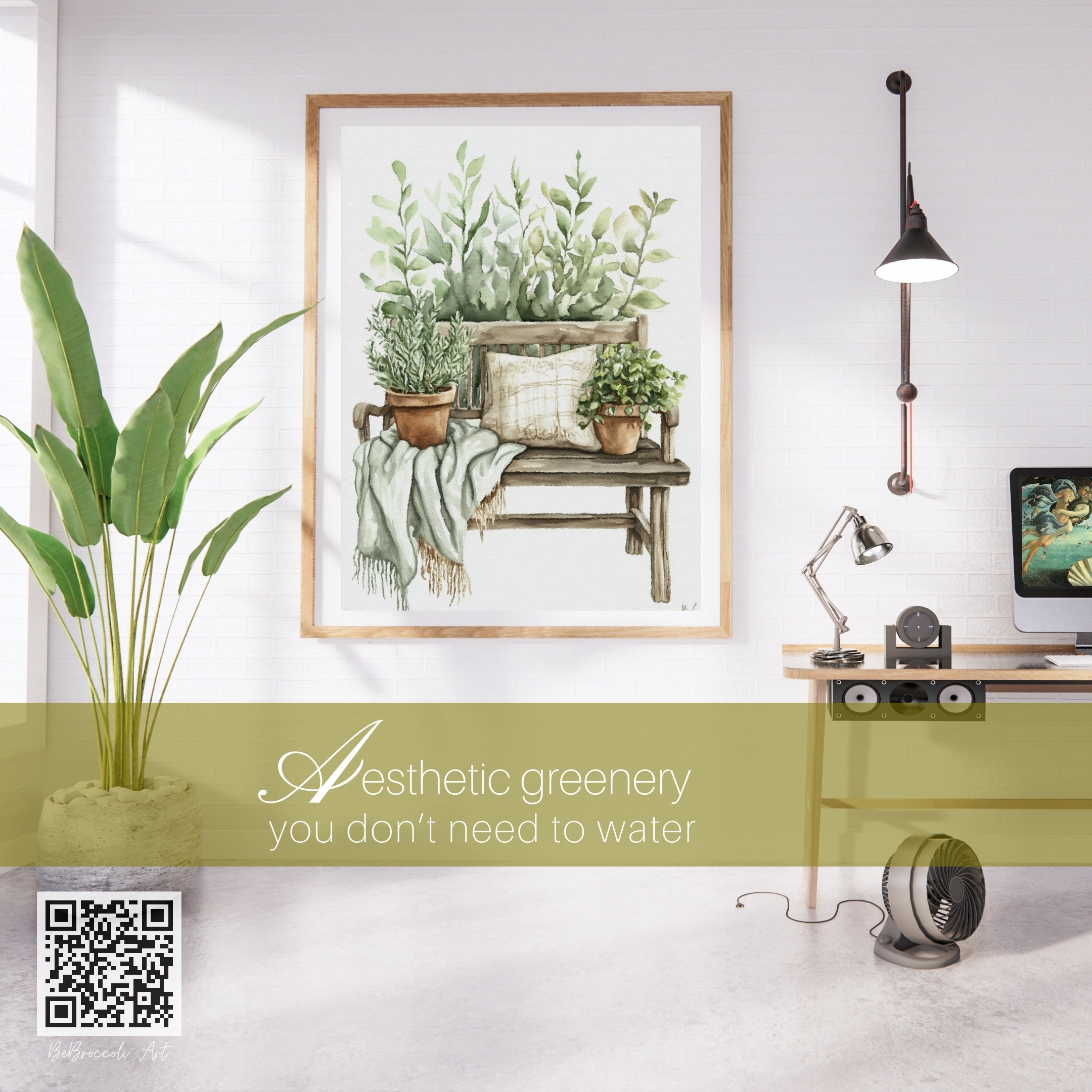 Watercolor Botanical Print, Sage Green Wall Art Decor, Greenery ...