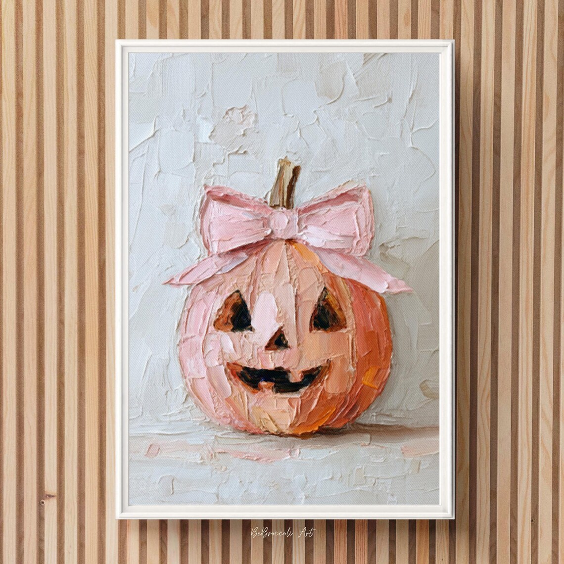 Pink Bow Cute Pumpkin Halloween Printable Digital Art Autumn Decor ...