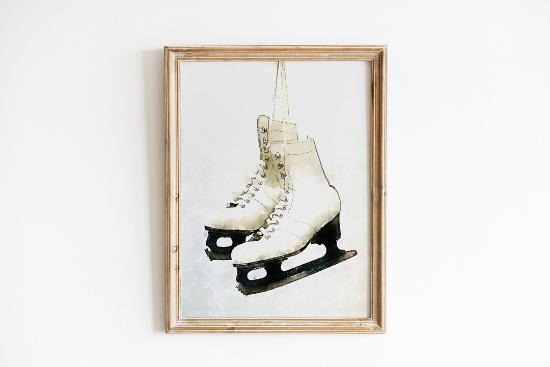 Ice Skate Wall Art, Ice Skates Printable Winter Print, Christmas Art ...
