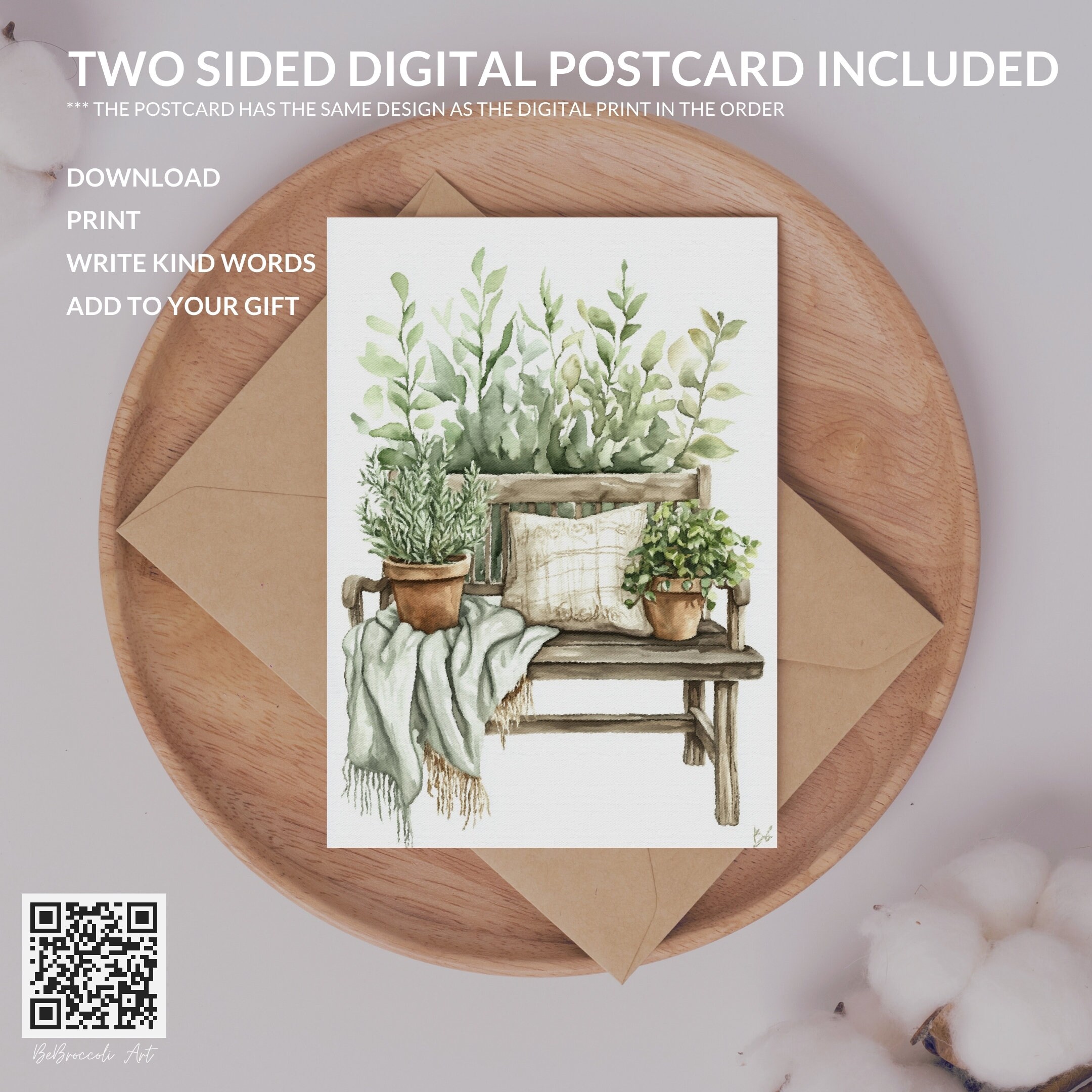 Watercolor Botanical Print, Sage Green Wall Art Decor, Greenery ...