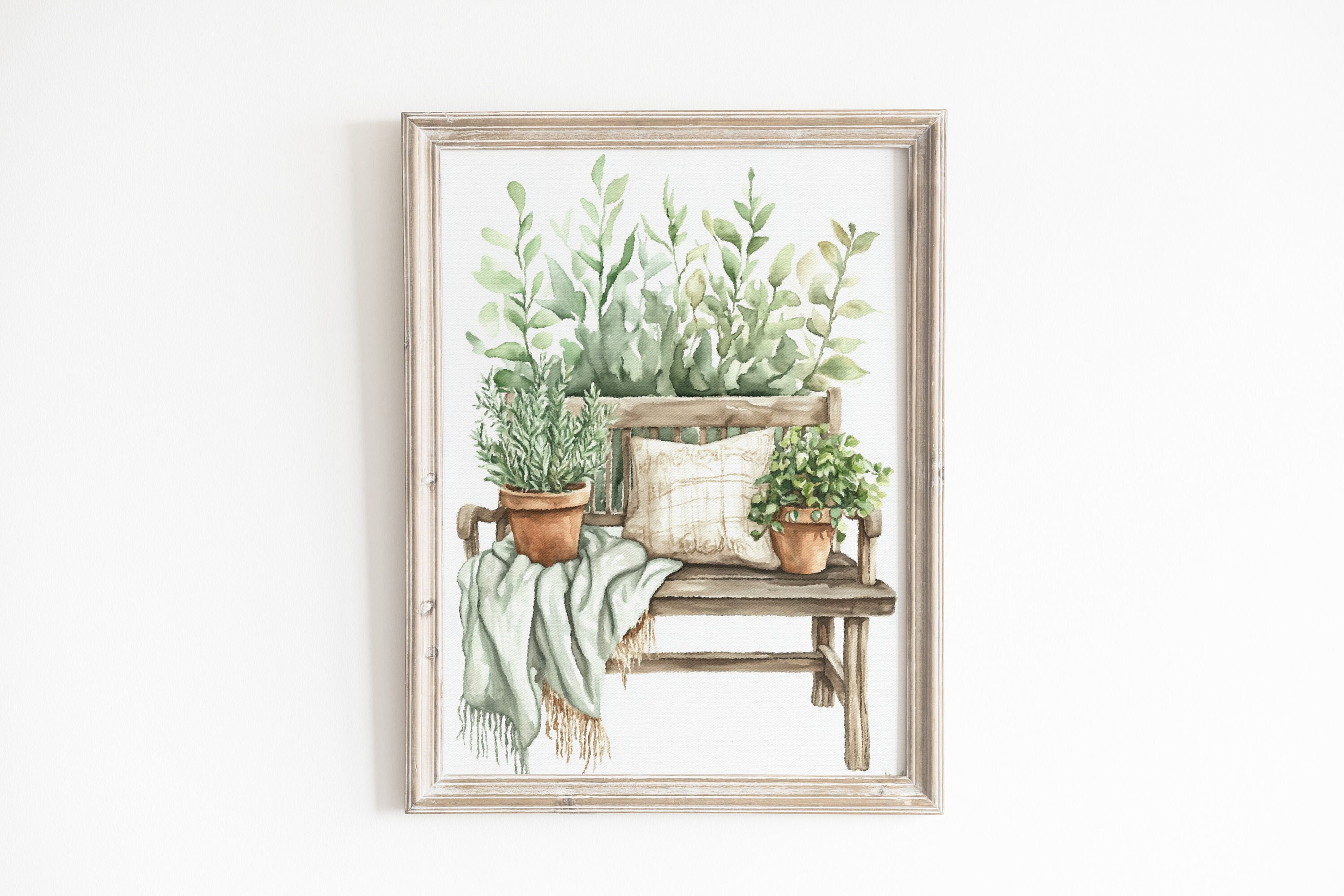Watercolor Botanical Print, Sage Green Wall Art Decor, Greenery ...