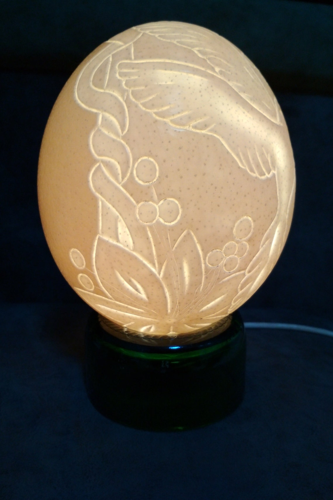 Ostrich egg Lamp Souvenir Lighting fixture Present Exclusive | Etsy