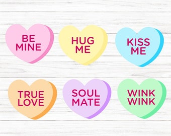 Valentines Candy Heart Svg | Etsy