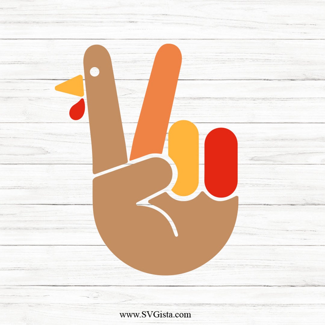 Turkey Peace Sign Svg Turkey Svg Peace Sign Thanksgiving - Etsy
