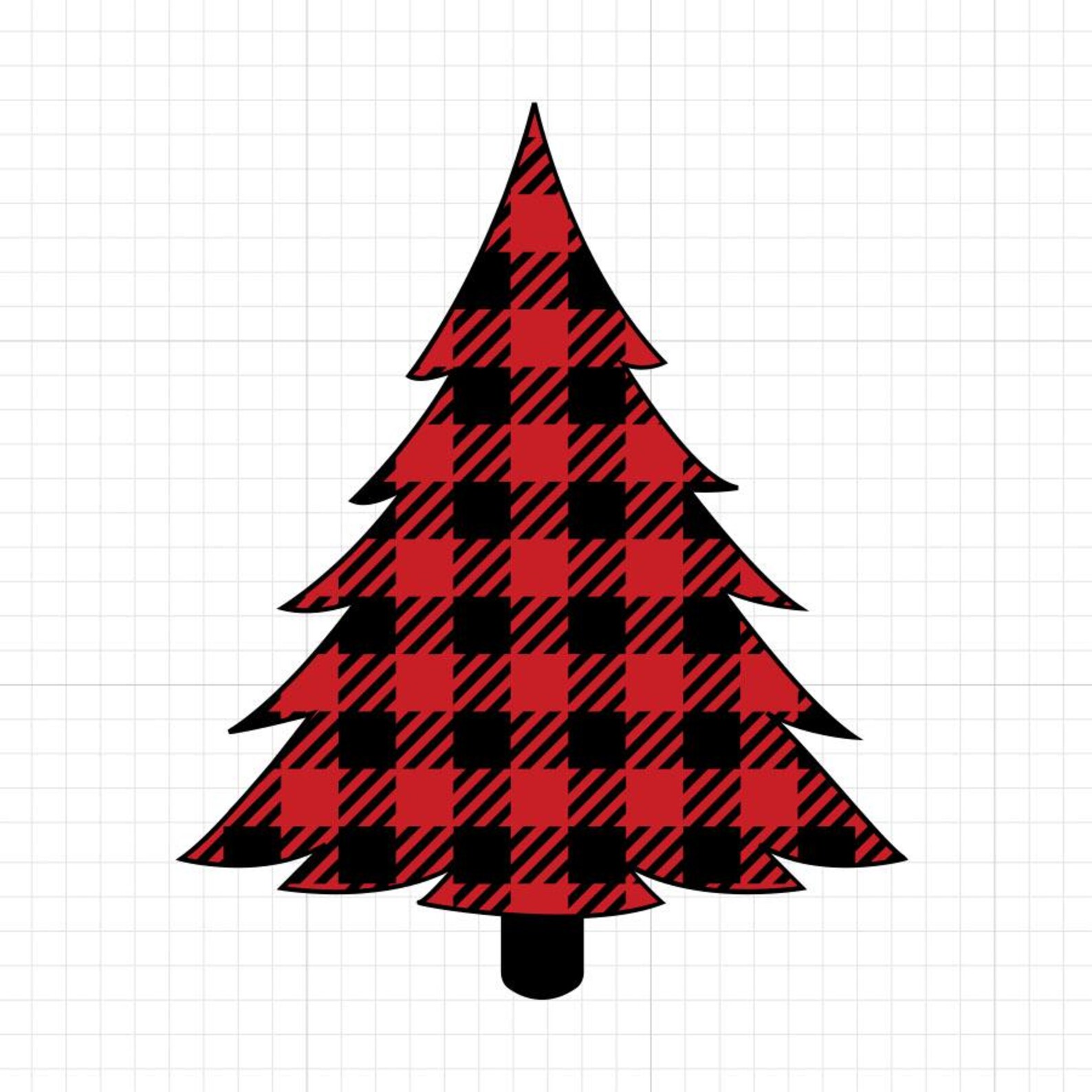 Buffalo Plaid Print Tree Svg, Svg Files, Svg Files for Cricut, Svg ...